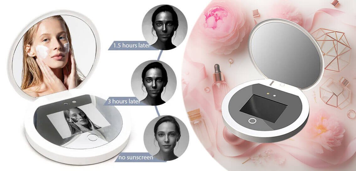 Sunscreen Mirror - Compact UV Detection & Beauty Tool